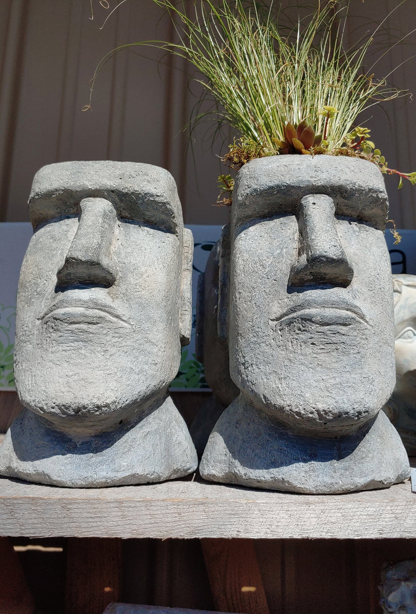 Concrete Moai pot | Easter Island Head Planter