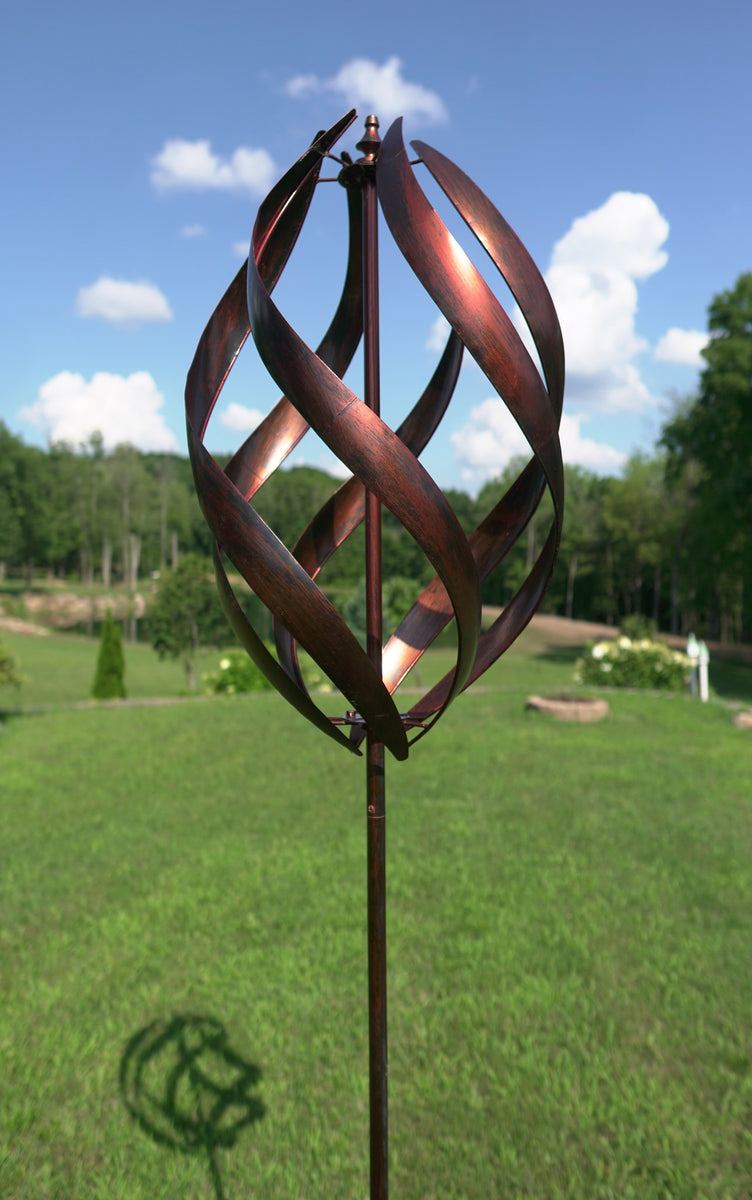 Stratus Copper Kinetic Garden Wind Spinner Garden Art Sculpture HH130